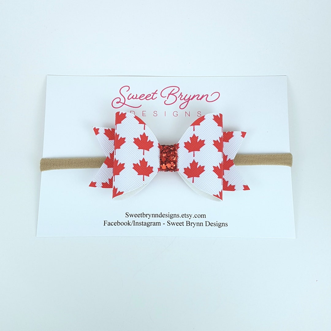 Canada Day Hair Bow, Canada Day Bow, Canada Day Bow Headband, Maple ...