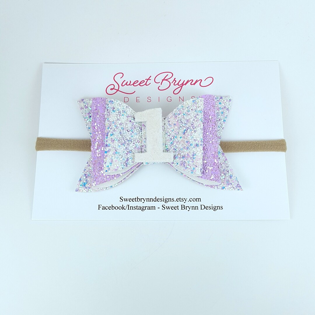 Lilac Birthday Bow, Lilac Birthday Hair Bow, First Birthday Bow, Cake ...