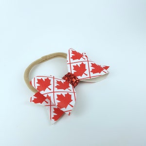 Canada Day Bow, Canada Day Hair Bow, Canada Day Bow Headband, Maple ...