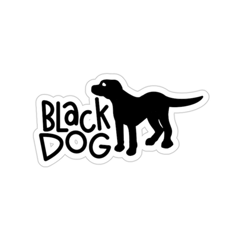 Black Dog Sticker - Etsy