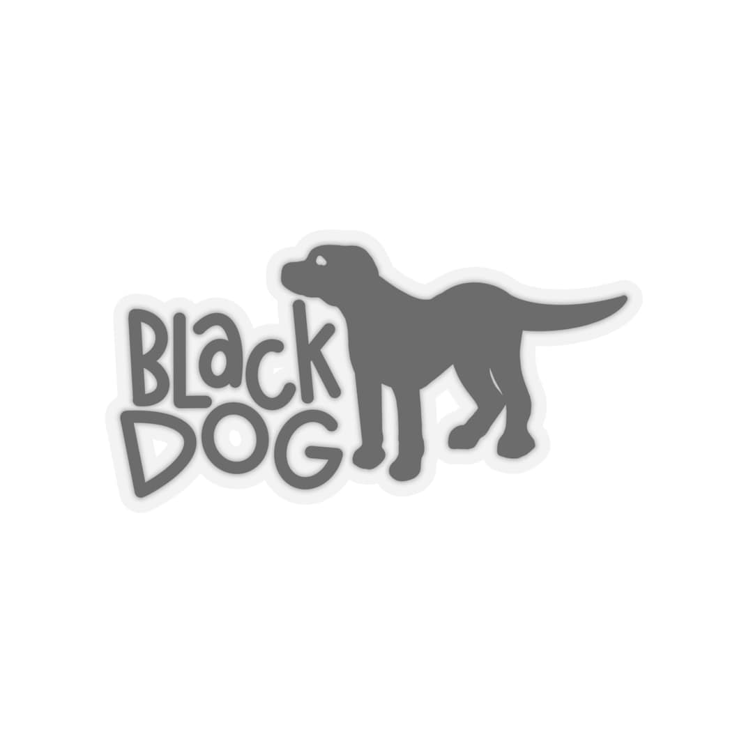 Black Dog Sticker - Etsy