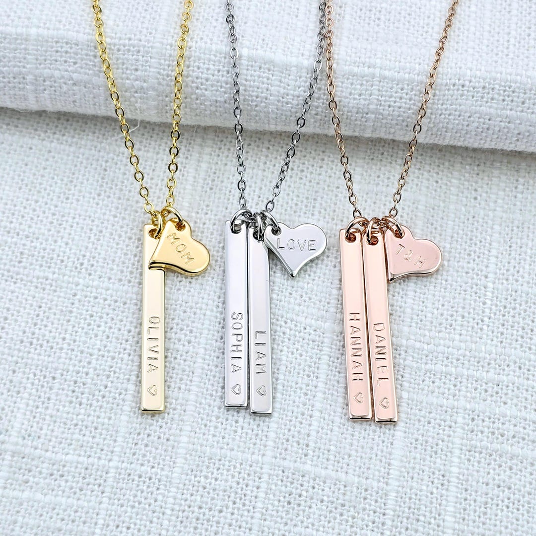 Personalized Family Necklace, Custom Family Necklace, Kids Names and ...