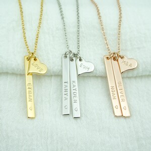 Personalized Family Necklace, Custom Family Necklace, Kids Names and ...