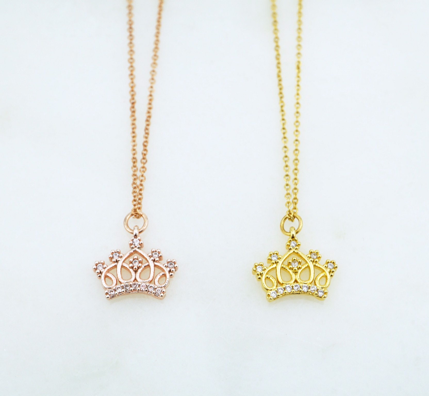 Simple Crown Necklace, Princess Crown Necklace, Bridesmaid Jewelry ...