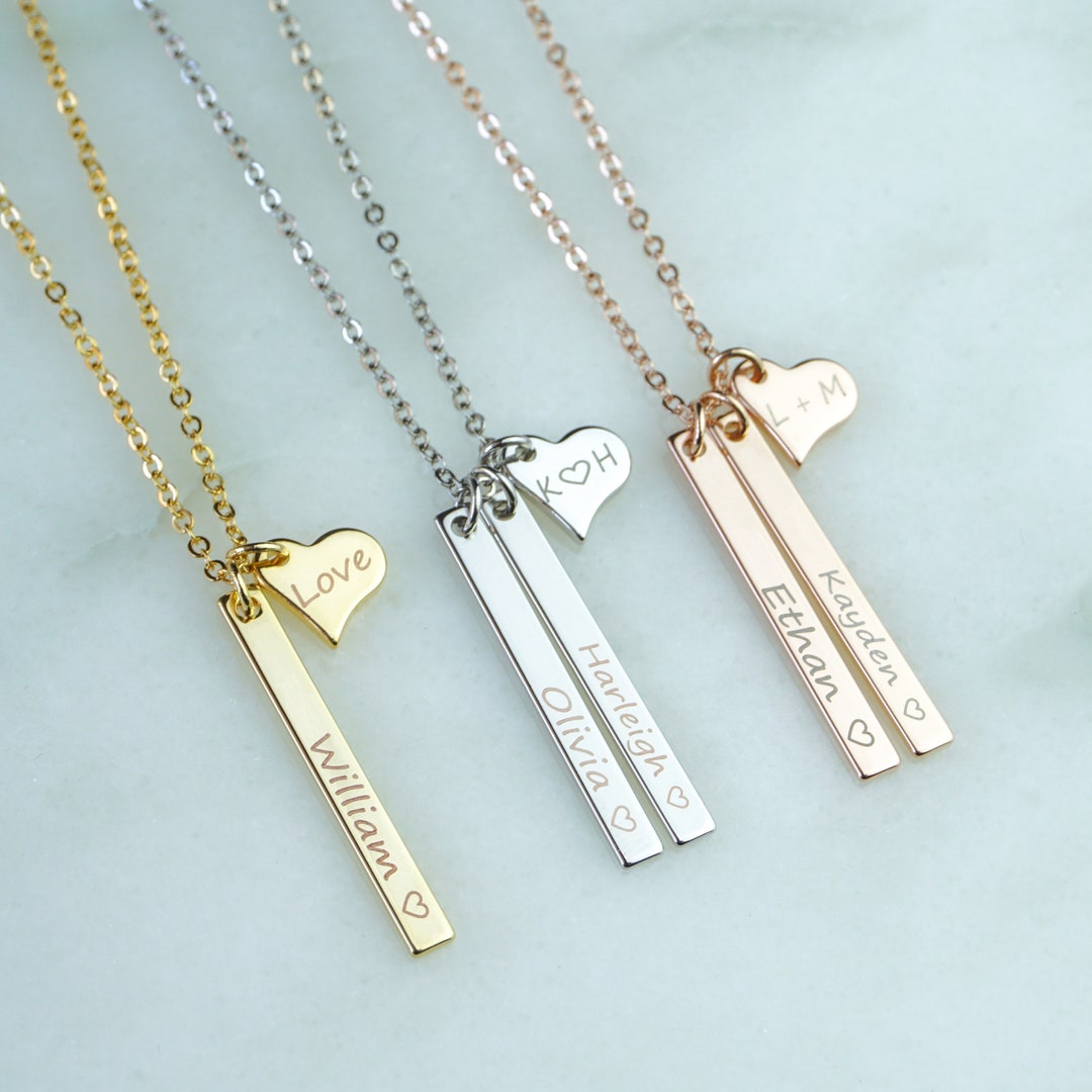 Personalized Family Necklace Custom Family Necklace Kids Names and ...