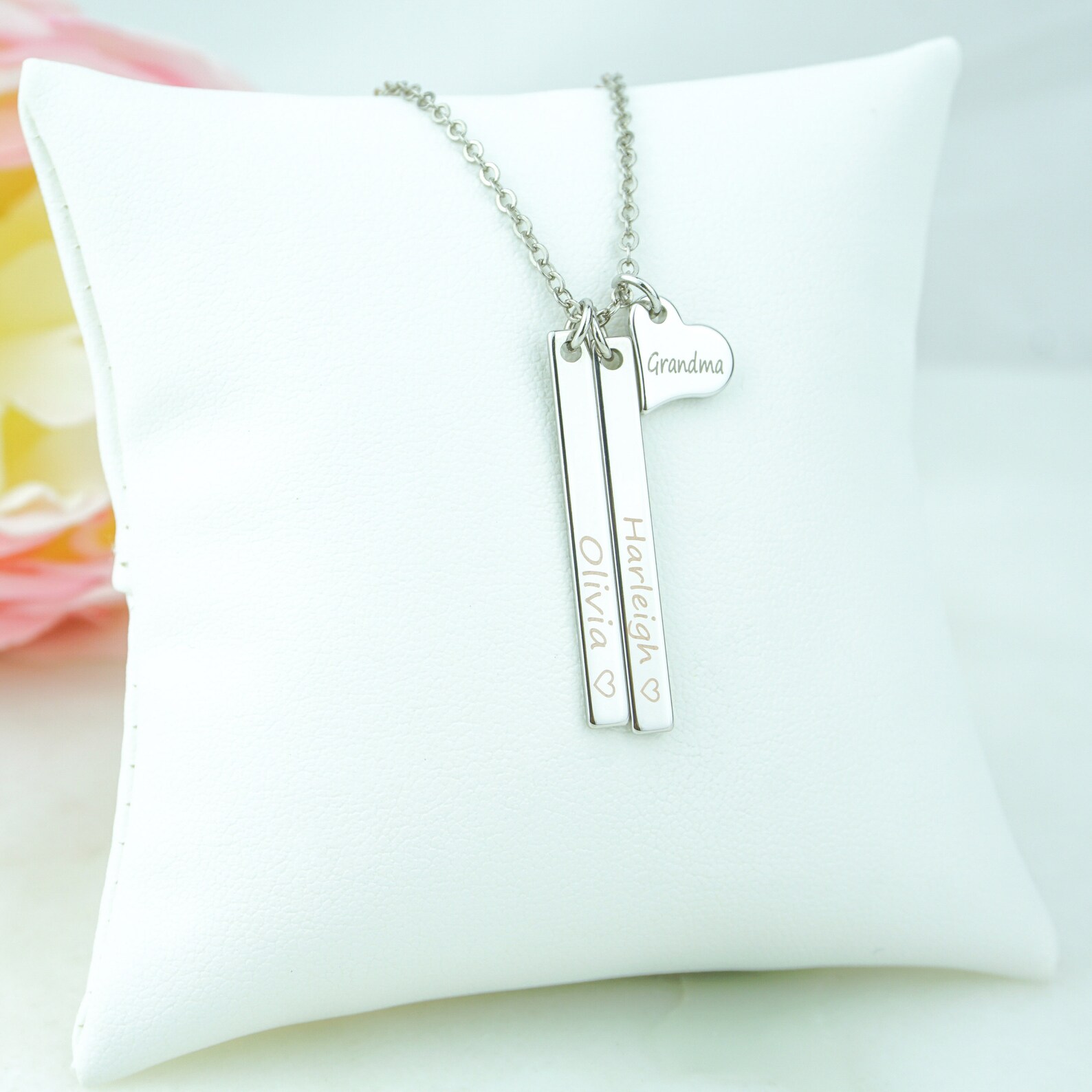 Personalized Family Necklace, Custom Family Necklace, Kids Names Mom ...
