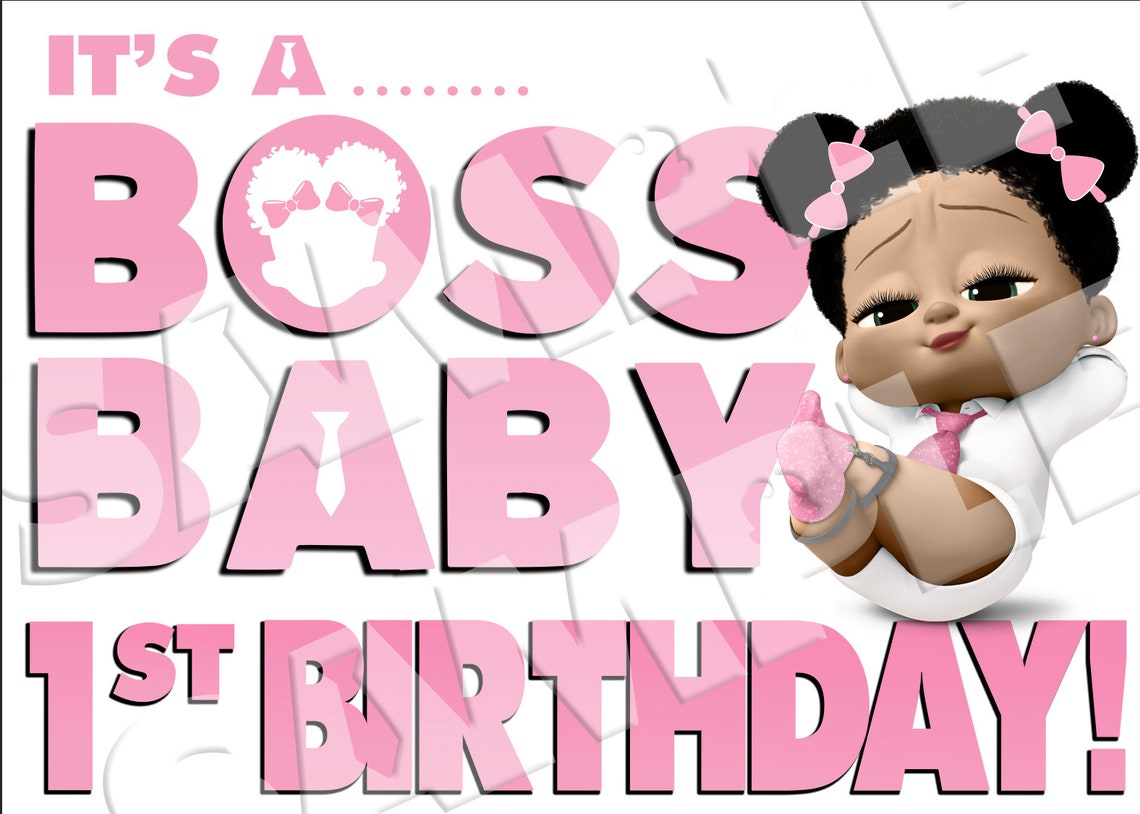 BOSS BABY (GIRL) Backdrop W/ Personalization Banner - Etsy