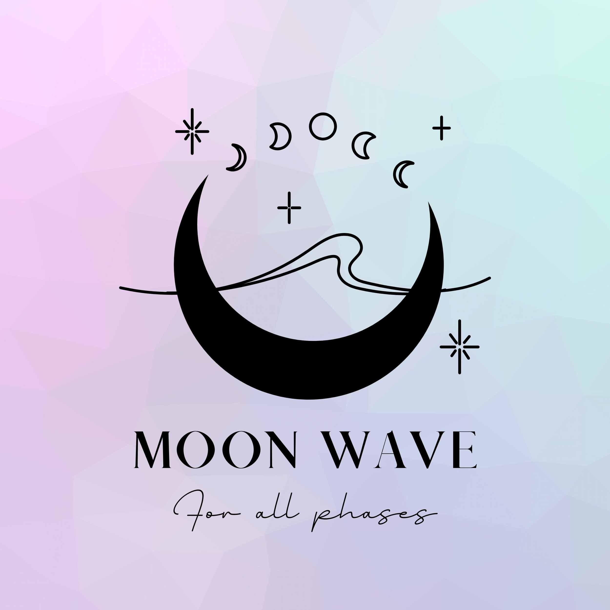 Moon Wave Phases Stars Logo, Black Ink, Logo Package Business Logo ...