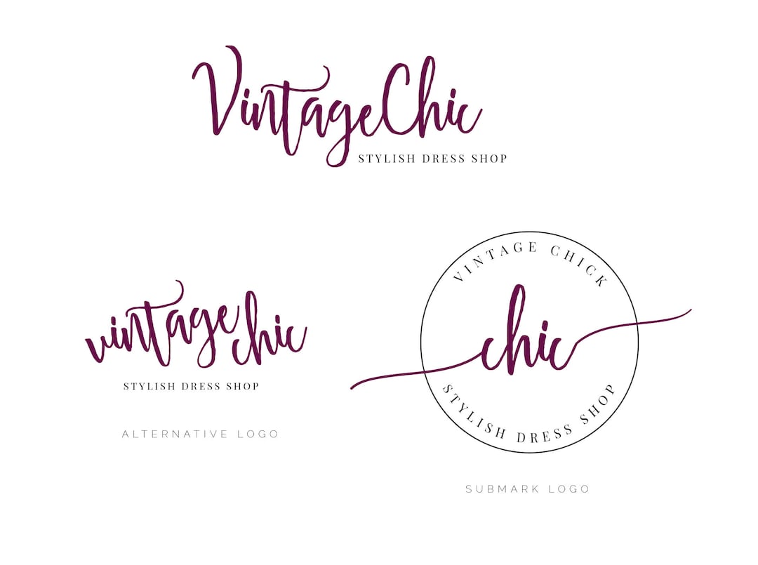 Vintage Chic Logo Set, Logo Design, Brand, Logo Package, Business Logo ...