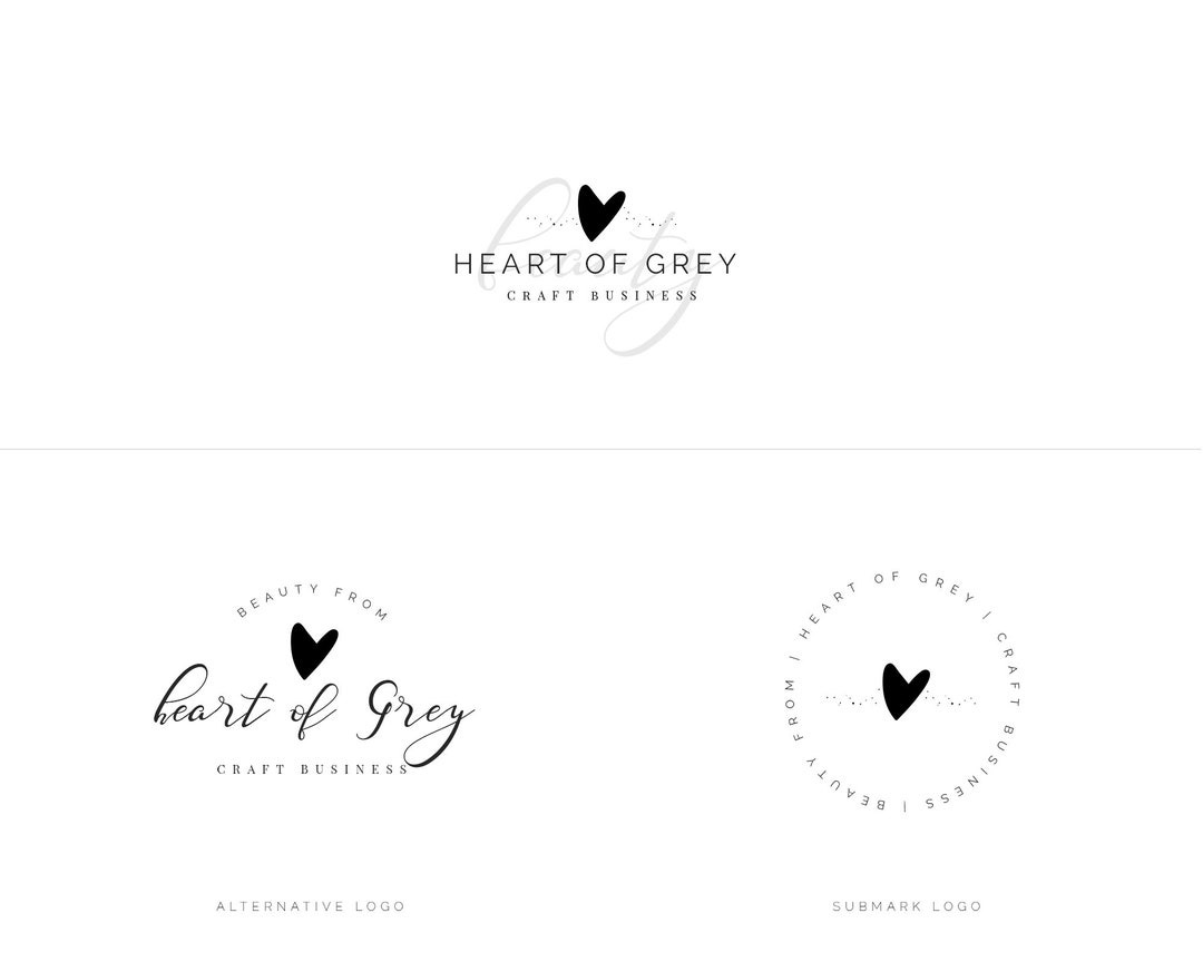 Premade Heart Logo Set, Business Branding Package - Etsy