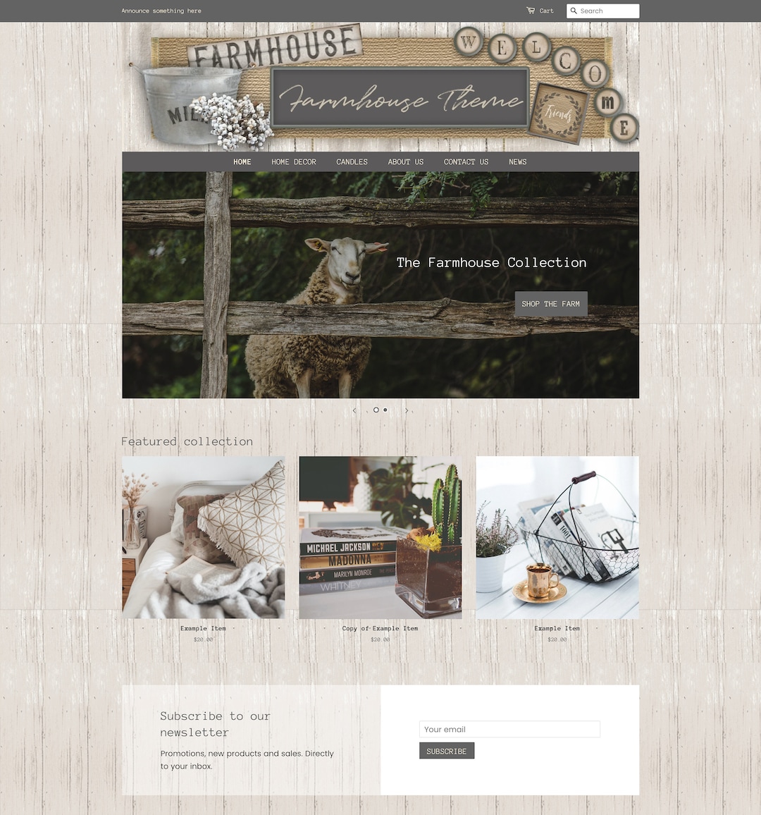 Farmhouse Shopify Theme Website, Store, Boutique Primitive Country ...