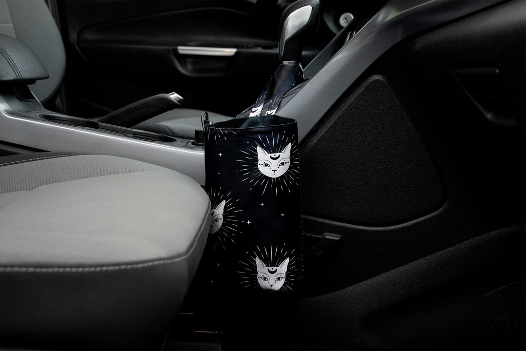Gothic Car Trash Bag Black Cat Car Trash Can - Etsy