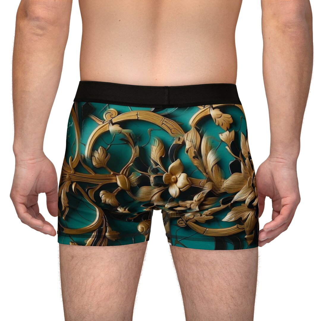 Brandon T Green and Gold Men's Boxers AOP - Etsy