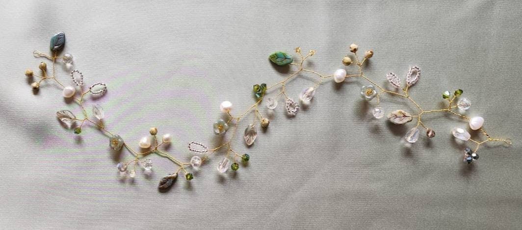 Stunning Rustic Gold and Green Leaf Boho Hair Vine - Etsy