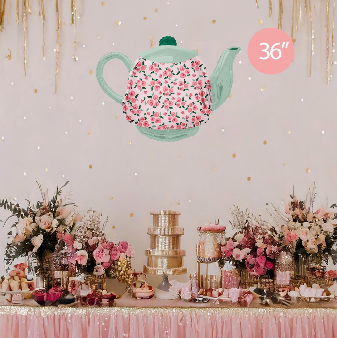 Teapot Balloon, Second Birthday Tea Party Decor, Tea for Two, Second ...