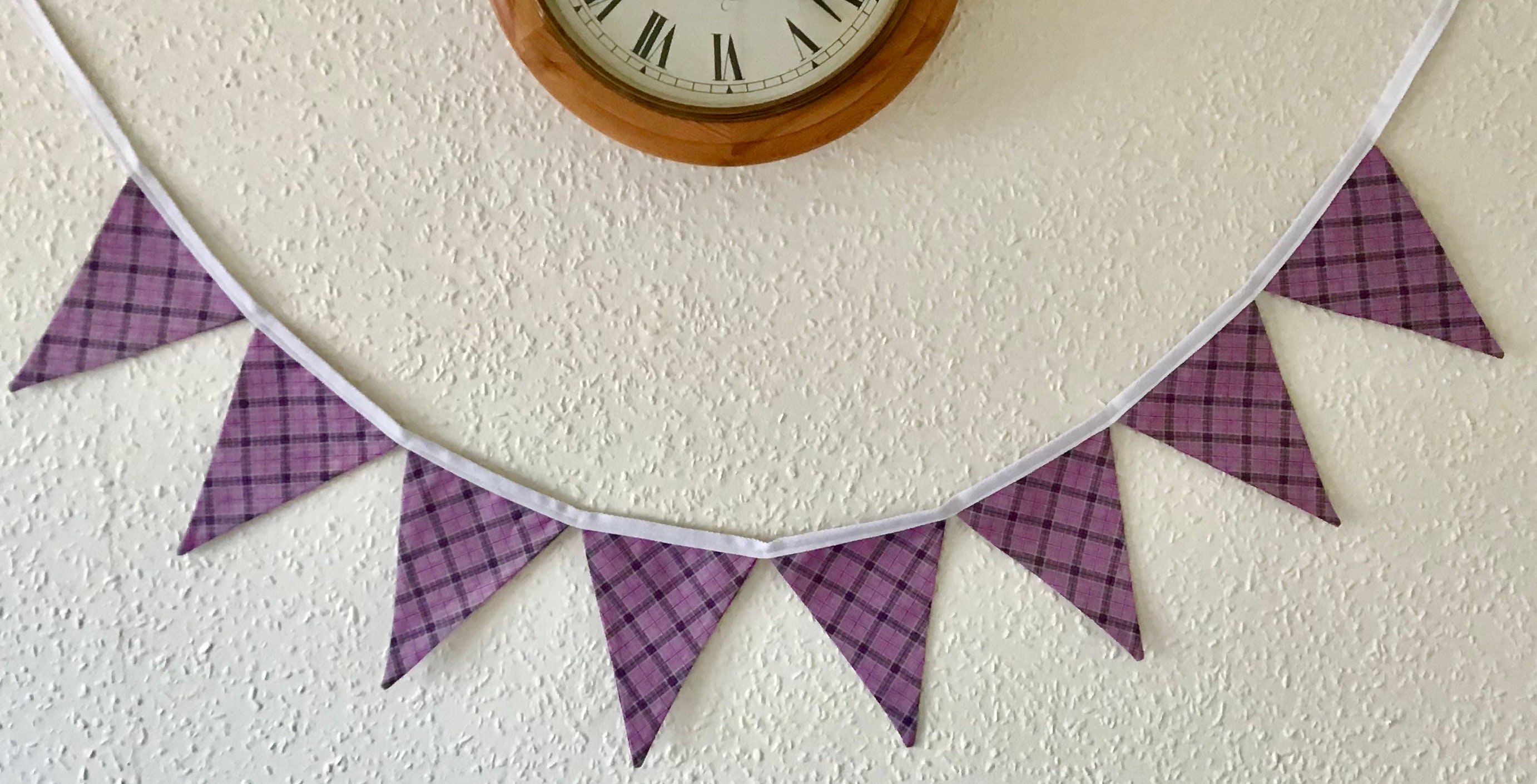 Short Purple Tartan Bunting with Fine 'Gold' Thread | Etsy