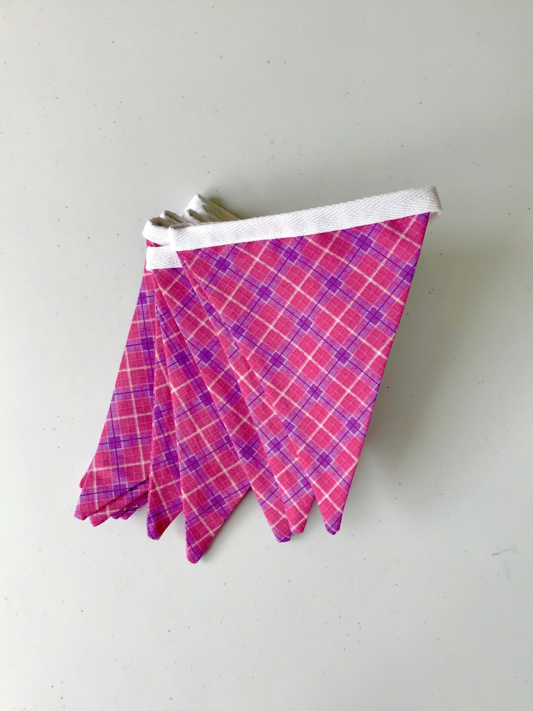 Long Purple Tartan Bunting 15 drapeaux parfaits pour la fête présente ...
