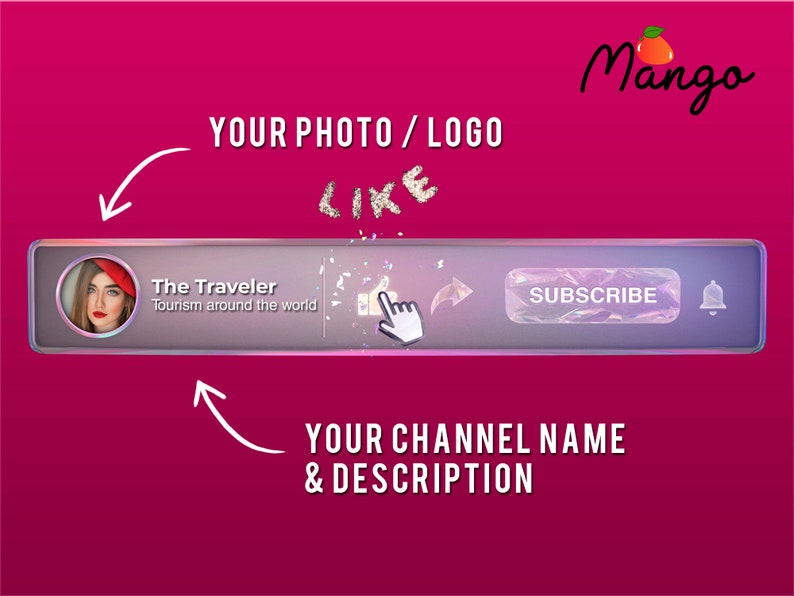 Youtube Subscribe Button, Rainbow Colors, Elegant Overlay With ...