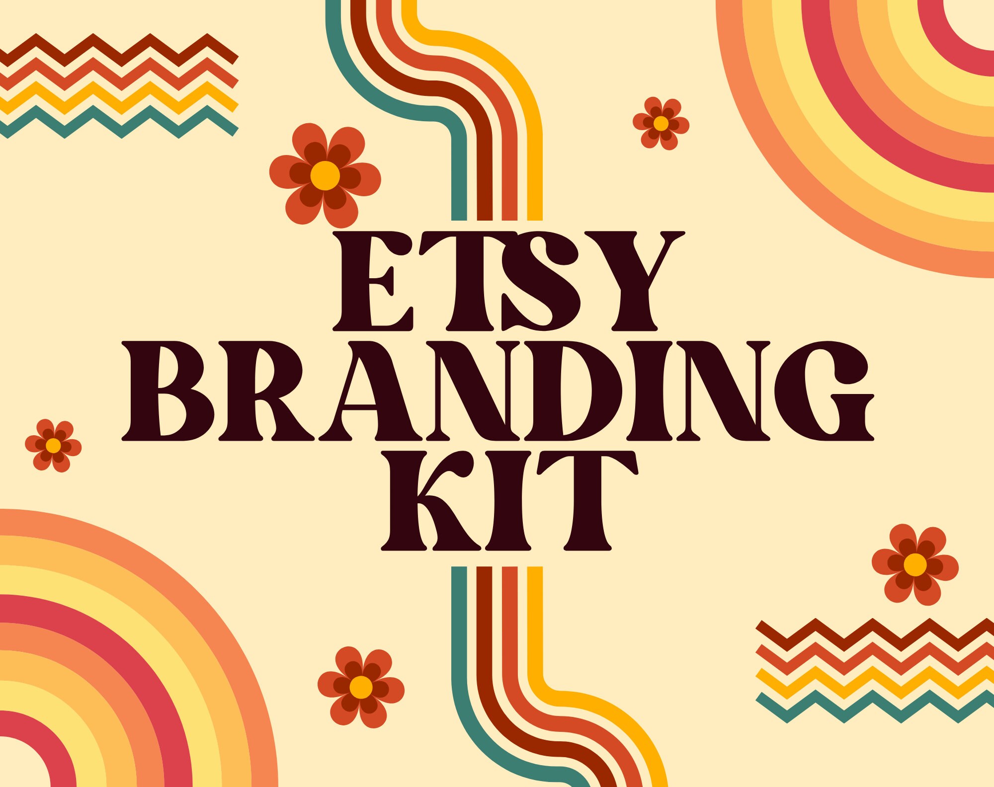 RETRO ETSY Branding Kit, Etsy Banner Shop, Etsy Template Canvas, Etsy ...
