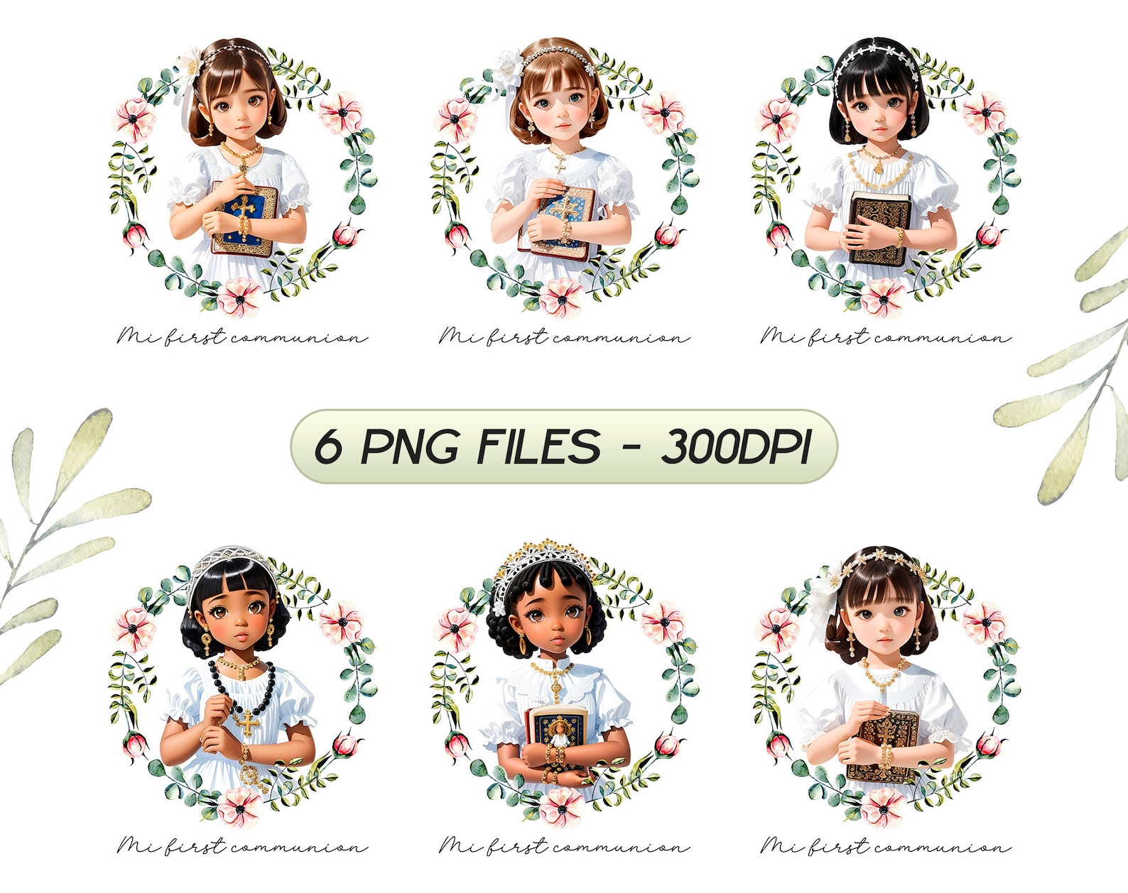 First Communion Girl PNG Clipart, White Dress and Flowers, High Quality ...