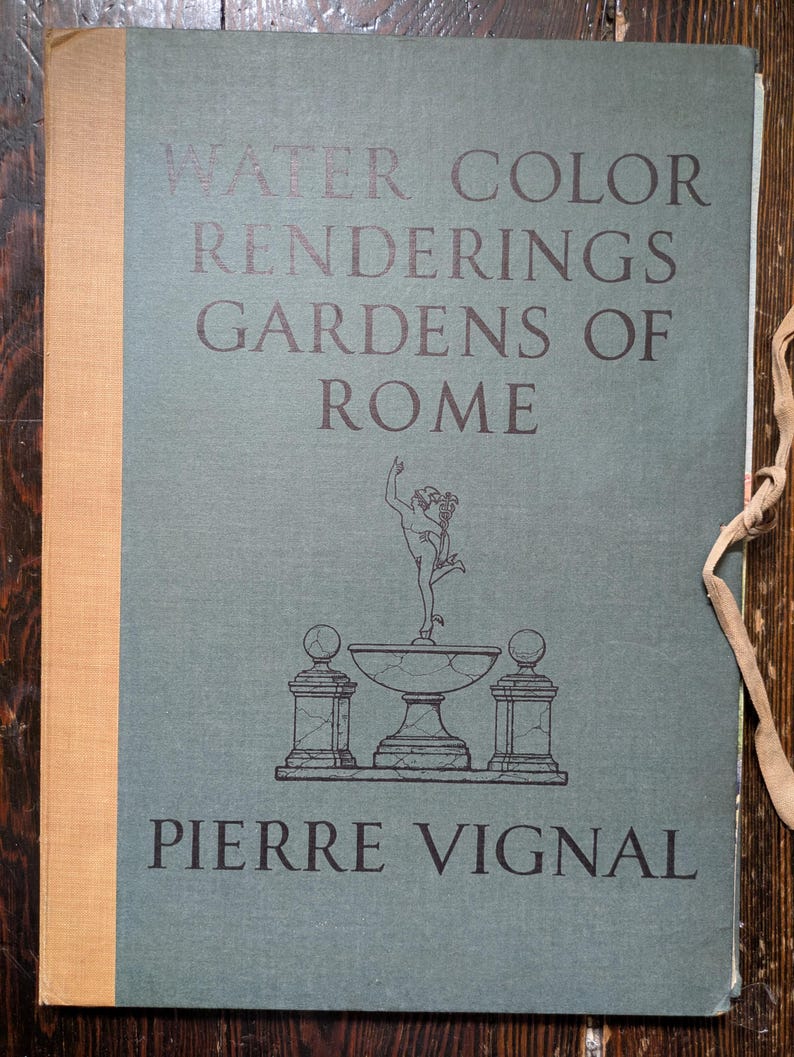 Water Color Renderings, Gardens of Rome, Pierre Vignal - Etsy