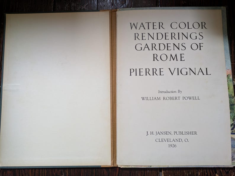 Water Color Renderings, Gardens of Rome, Pierre Vignal - Etsy