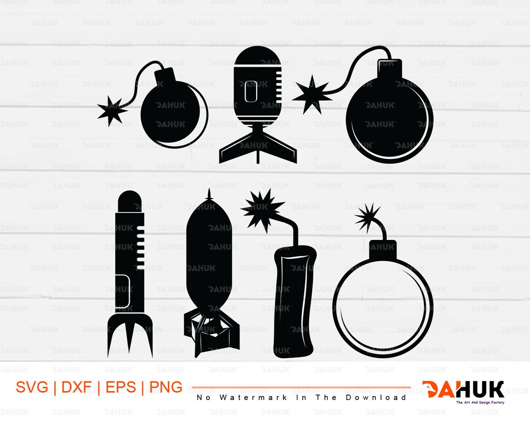 Bomb Svg, Nuclear Bomb, Airplane Bomb Svg, Svg, Eps, Dxf, Png, Digital ...
