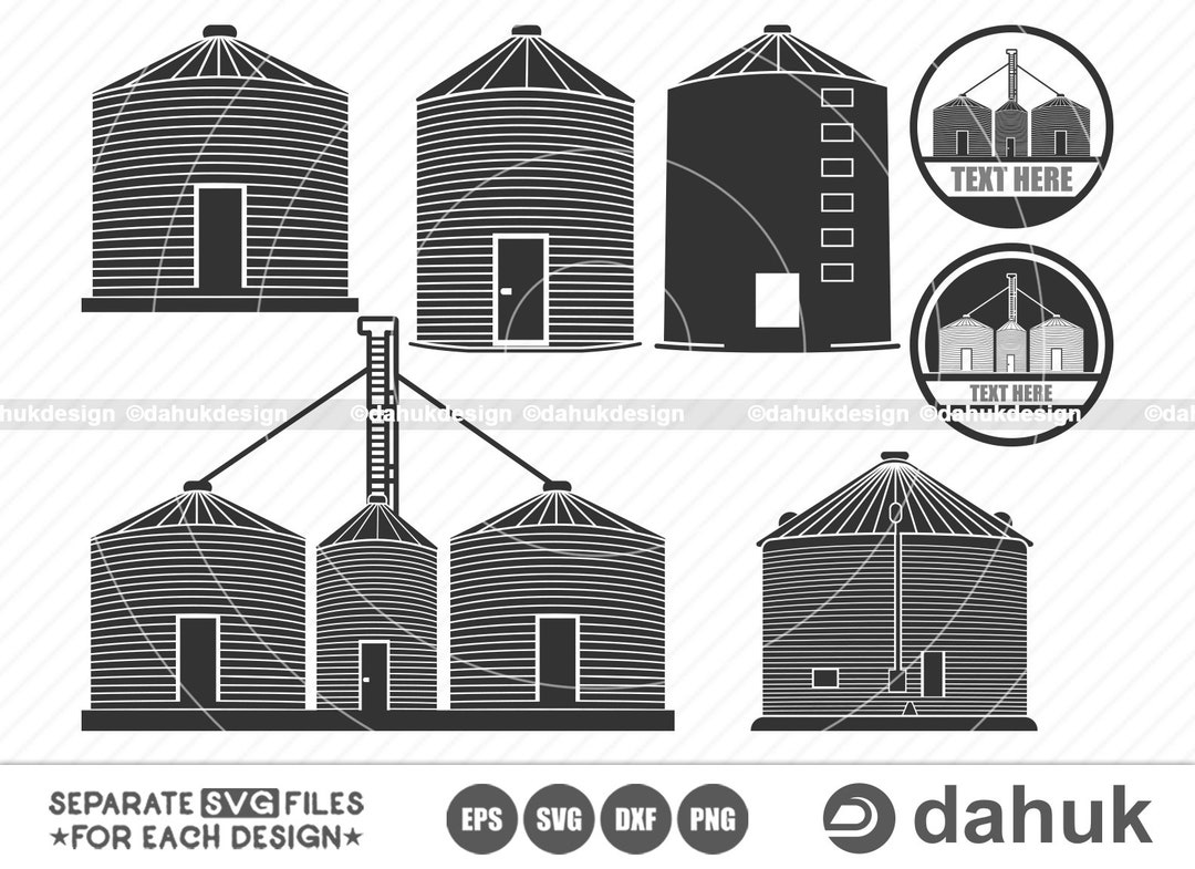 Grain Bin SVG, Feed Bin SVG, Grain Elevator SVG, Grain Bin Vector, Cut ...