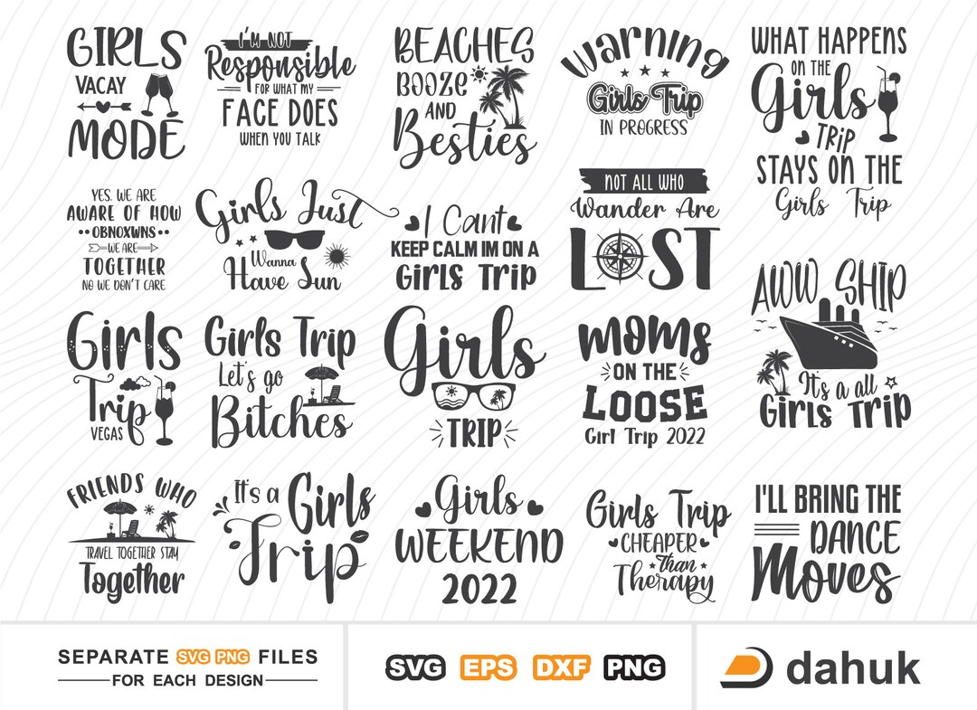 Girls Trip SVG Bundle, Girls Trip Funny Saying SVG, Girls Vacation Svg ...