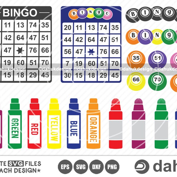 Bingo Cards Svg - Etsy
