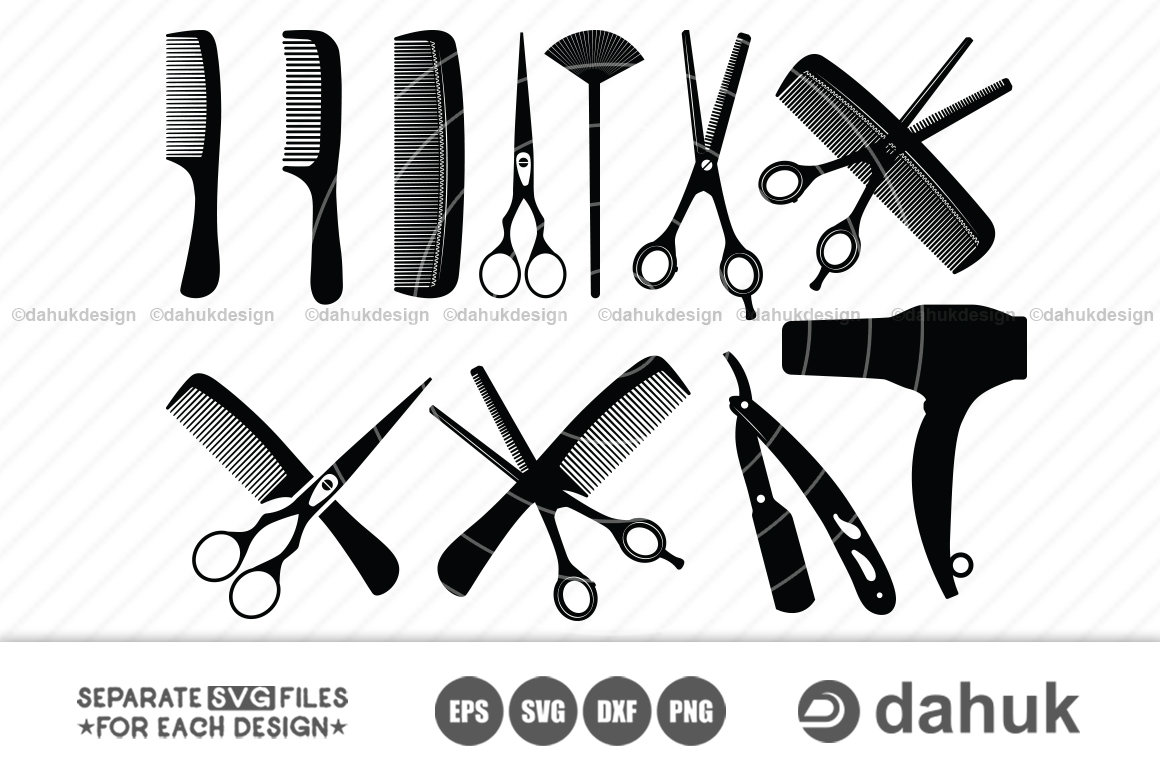 Fancy Scissors And Comb Clip Art