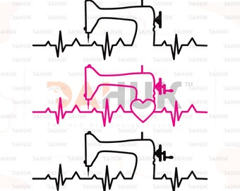Sewing Machine Heartbeat Svg - Etsy