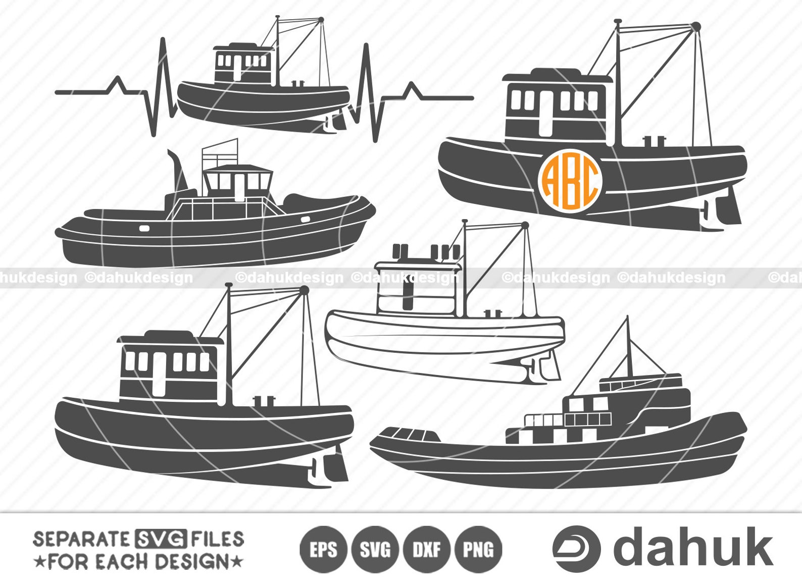 Tugboat SVG Tug Boat SVG Tugboat Vector Tugboat Silhouette - Etsy