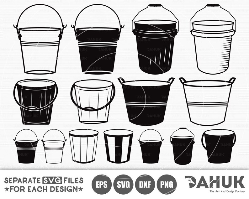 Bucket Svg Bucket Vector Bucket Icon Bucket Cut Fiule Cut | Etsy