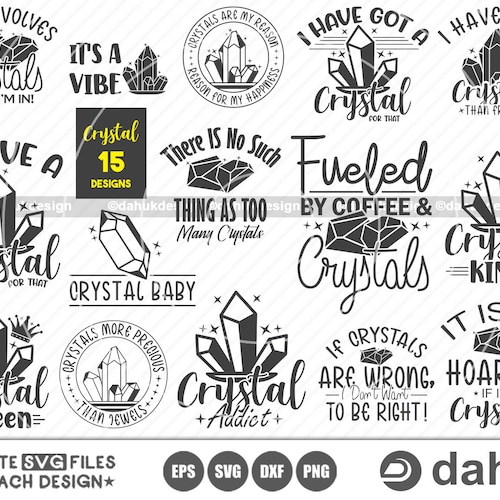 Magic Crystals SVG Files Crystal Cut File Crystal Moon - Etsy