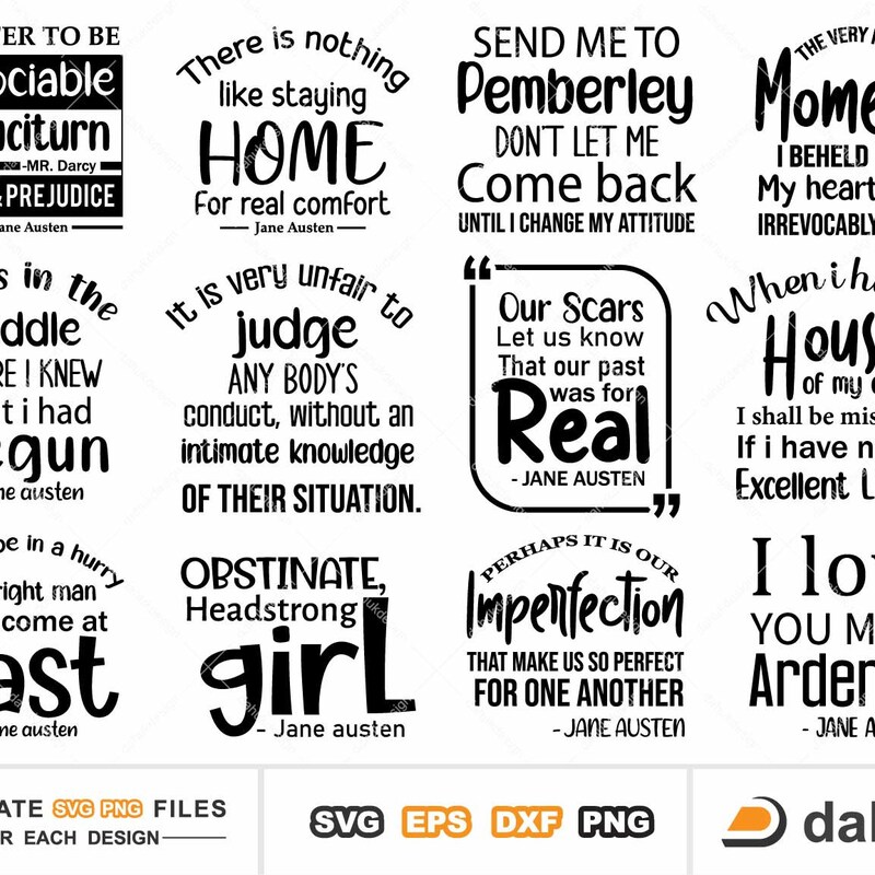 Jane Austen Svg - Etsy