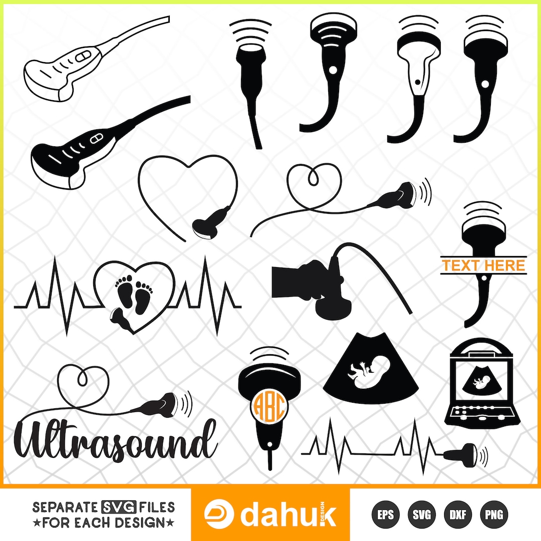 Ultrasound Probe Transducer SVG, Probe Transducer Heart Shapes SVG ...