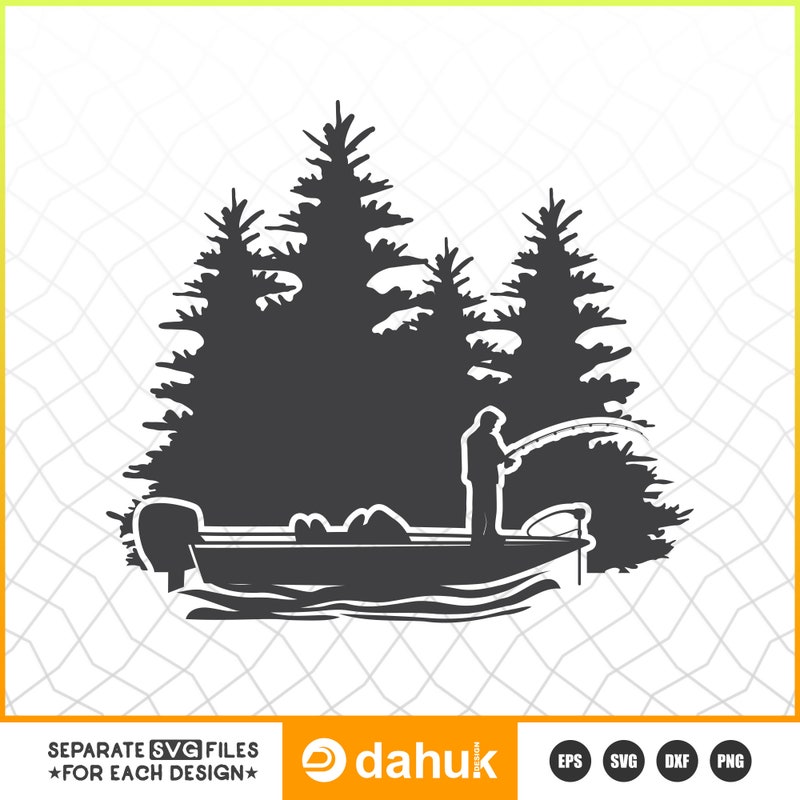 Bass Fishing Scene Dxf - Etsy
