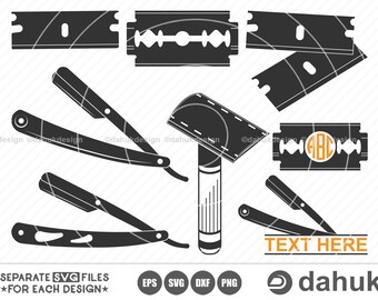 Barber Razor Silhouette Svg - Etsy