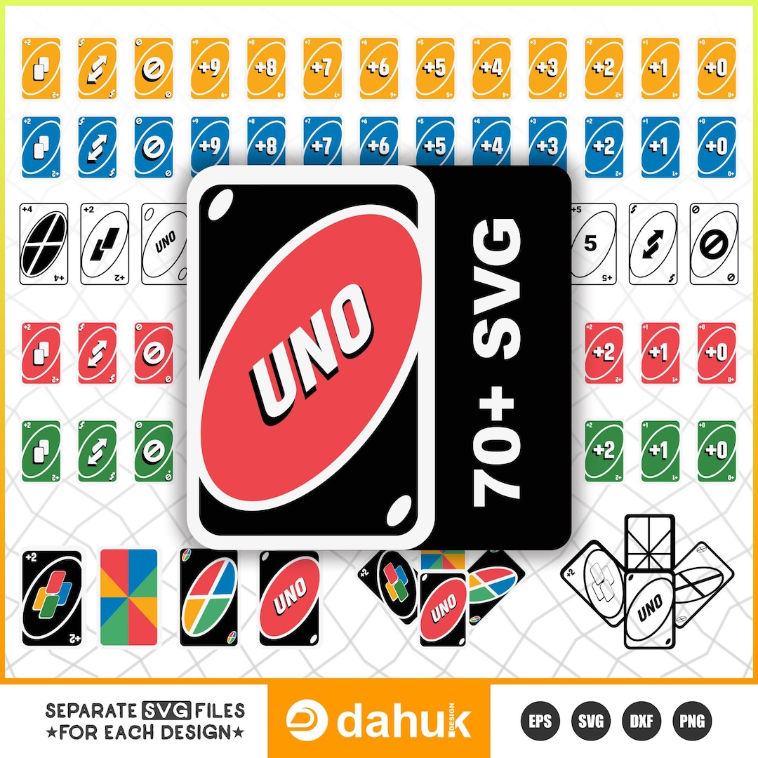 UNO Card SVG PNG Dxf Eps Cut Files - Etsy Australia