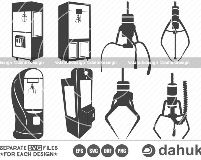 Crane Claw Machine SVG Prize Arcade Clipart Cut File for - Etsy