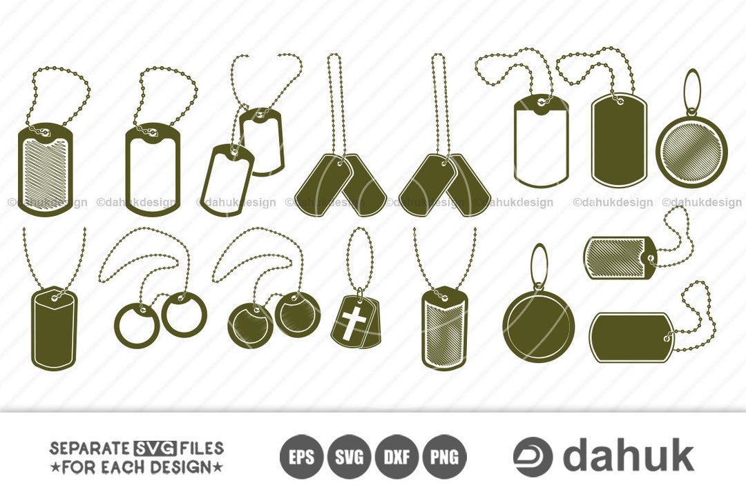 Military Navy Dog Tags SVG, Military Dog Tags, Cut File, for Silhouette ...