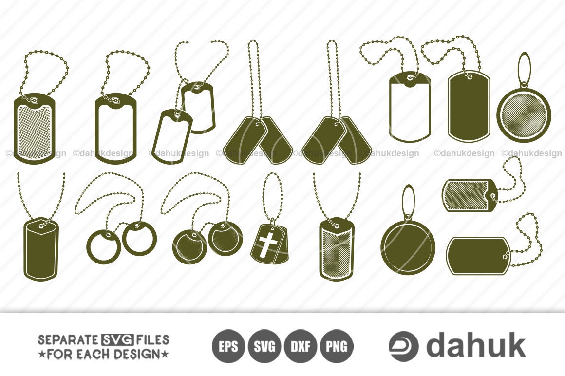 Military Navy Dog Tags SVG Military Dog Tags Cut File for - Etsy