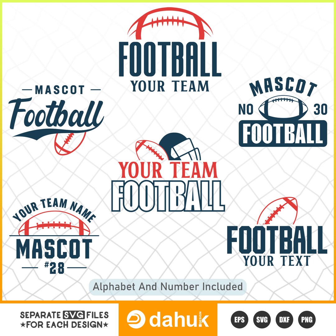 Custom Football SVG Bundle: Your Team Logo, Mascot, and Shirt Designs ...