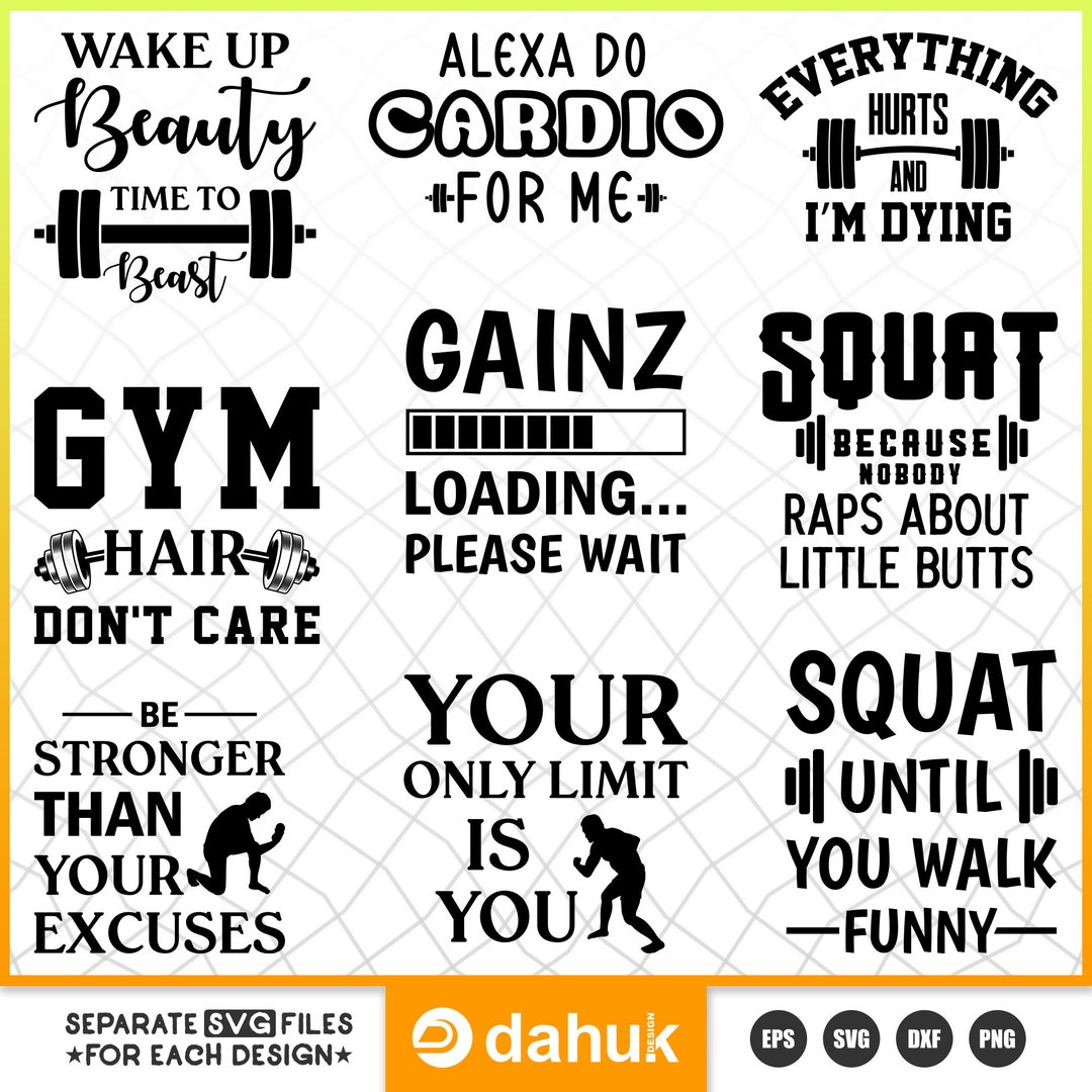 Funny Workout SVG, Gym Quotes Svg, Gym Motivation Svg, Weight Lifting ...