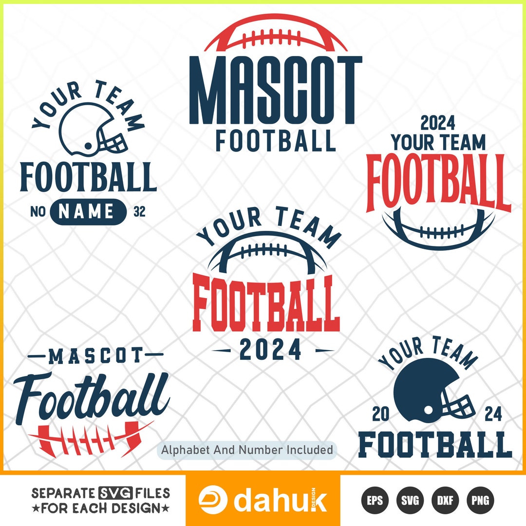 Custom Football SVG Bundle: Your Team Logo, Mascot, and Shirt Designs ...