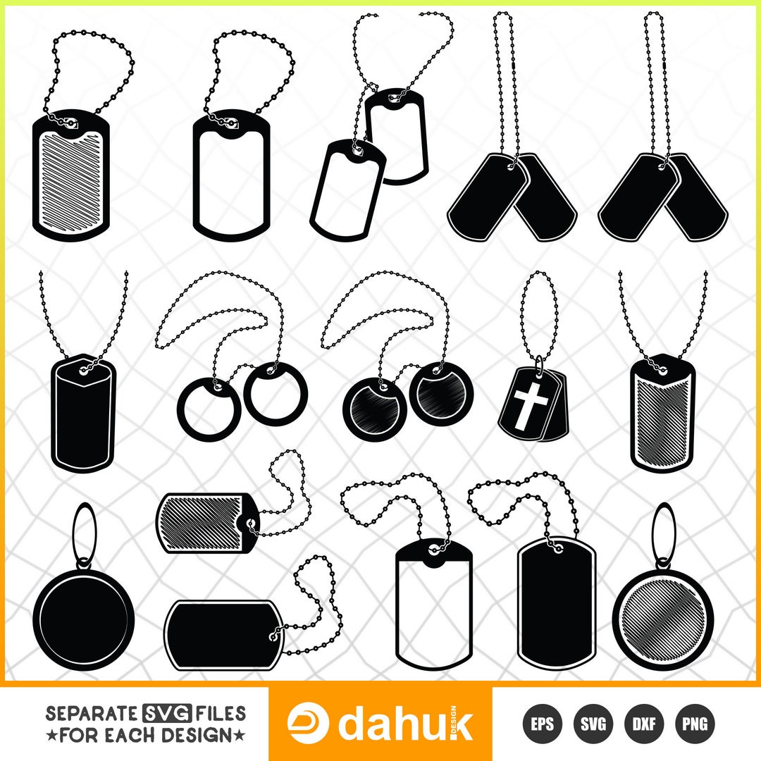 Military Dog Tags SVG, Dog Tag SVG, Cut File for Silhouette - Etsy