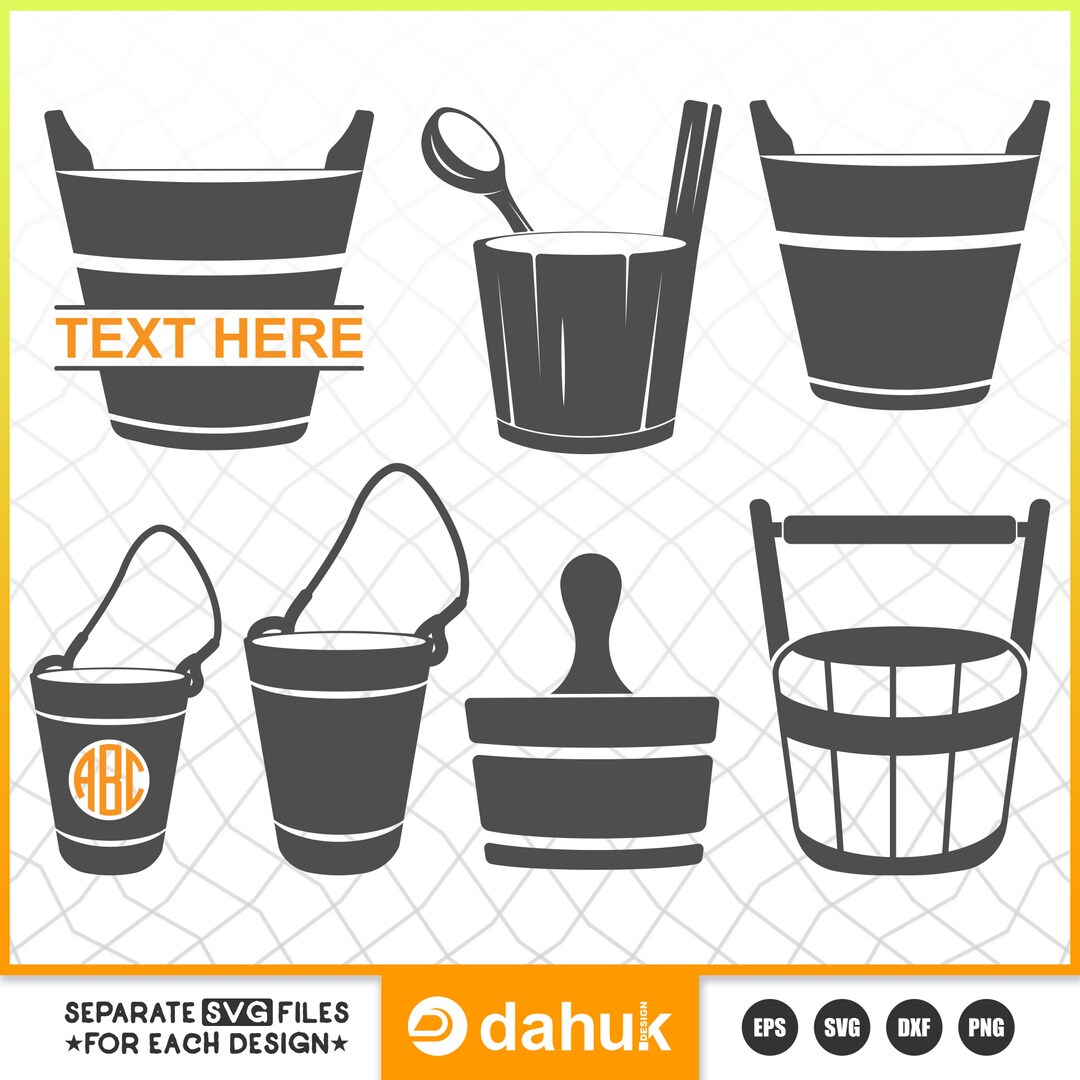 Sauna Bucket SVG Silhouette Sauna Bucket SVG Cut File Silhouette Cricut ...