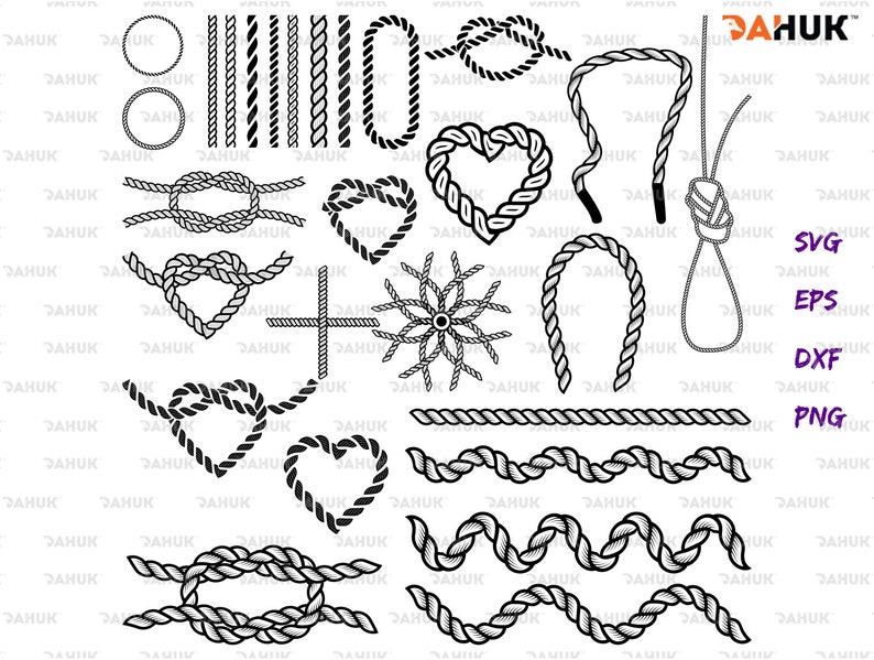 Rope Svg PNG DXF EPS Silhouette Rope Vector | Etsy
