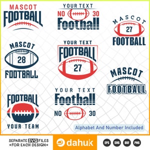 Custom Football SVG Bundle: Your Team Logo, Mascot, and Shirt Designs ...